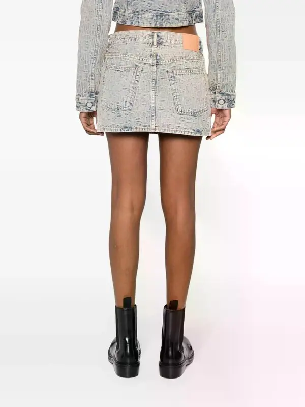 Acne Studios Monogram-jacquard Low-rise Denim Skirt