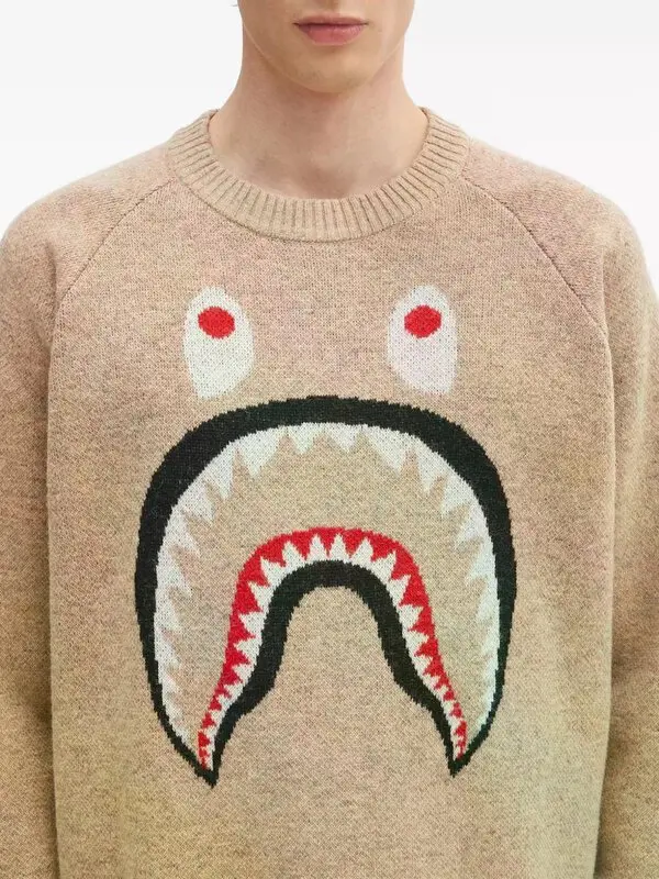 A BATHING APE Shark-head Intarsia Sweater