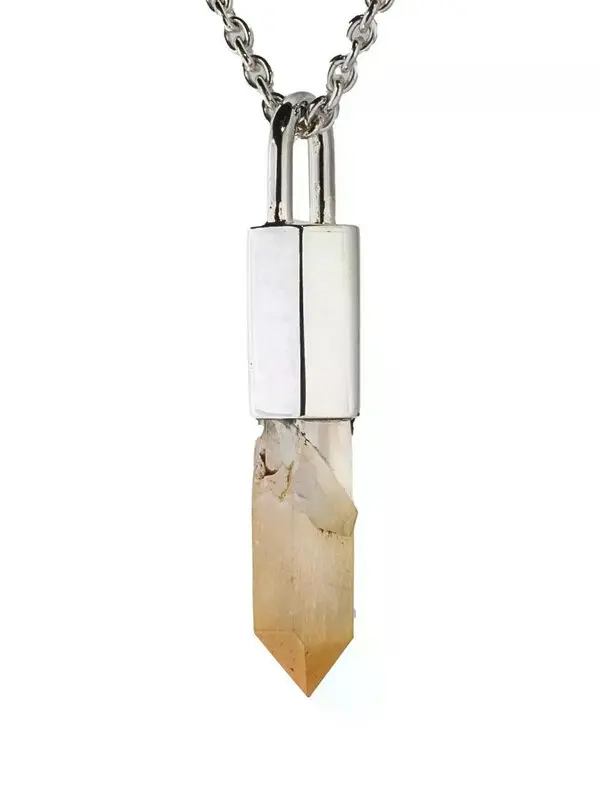 PARTS OF FOUR Sterling Talisman Mango Quartz Necklace - Silver