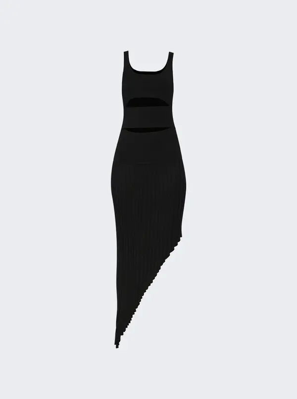 Christopher Esber Slashed Knit Asymmetric Tank Dress - Black