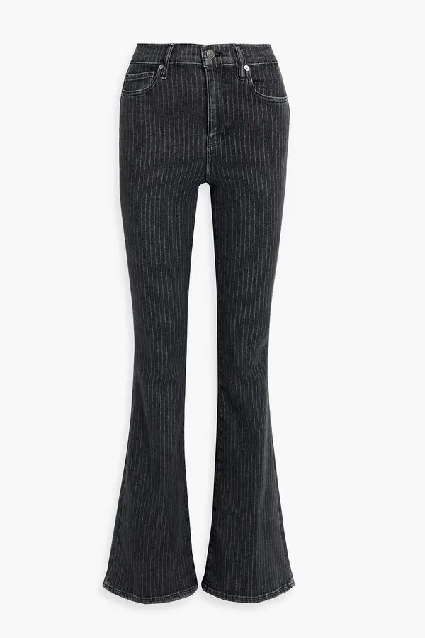 FRAME Le High Flare Pinstriped Jeans