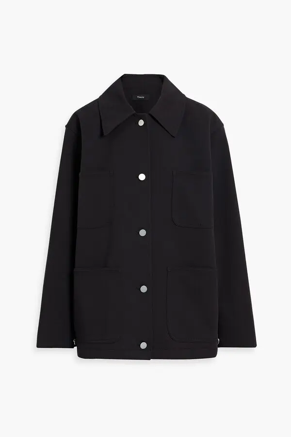 Theory Cotton-blend Twill Jacket With Buttoned Cuffs And Patch Pockets
