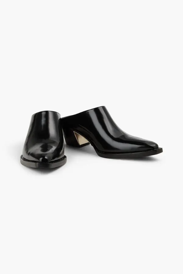 3.1 Phillip Lim Downtown Glossed-leather Mules - Black
