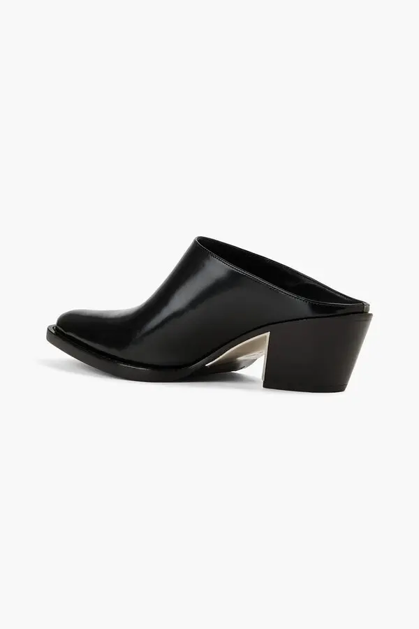 3.1 Phillip Lim Downtown Glossed-leather Mules - Black