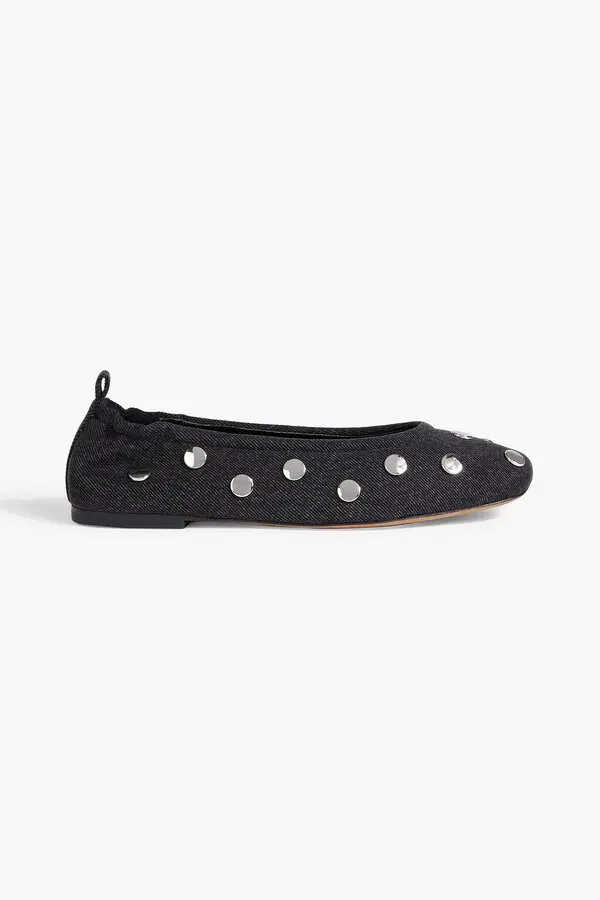 3.1 Phillip Lim Studded Denim Ballet Flats