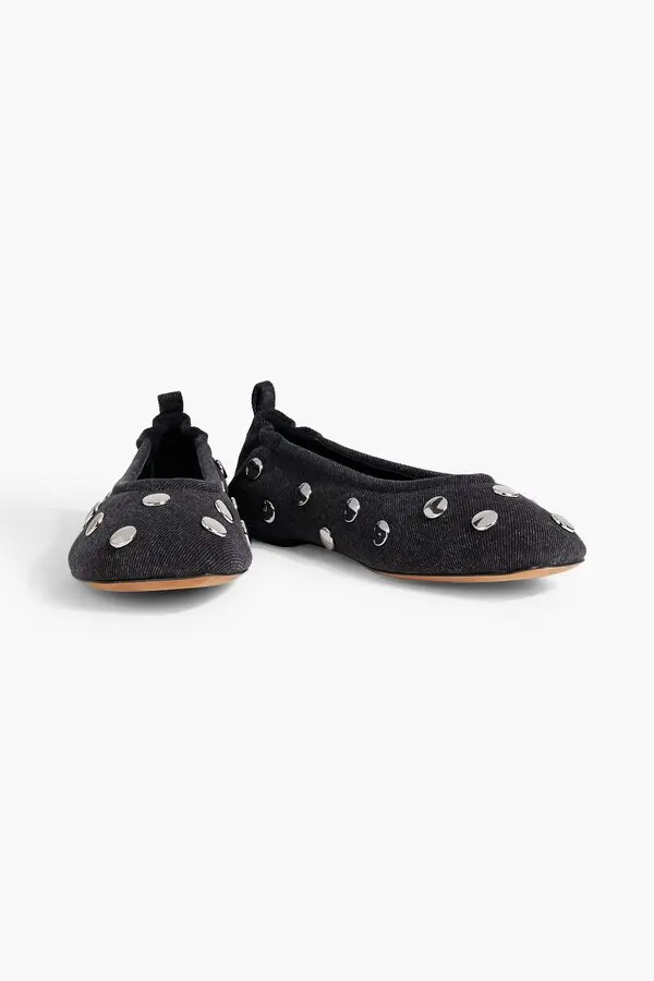 3.1 Phillip Lim Studded Denim Ballet Flats