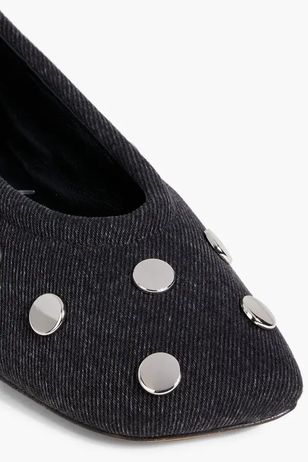 3.1 Phillip Lim Studded Denim Ballet Flats