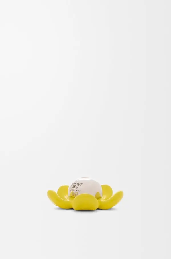 Loewe Flower Hat Pendant - Silver/yellow