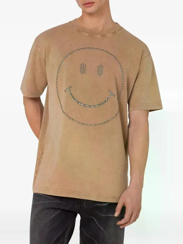 Moschino Smiley Studded T-shirt - Neutrals