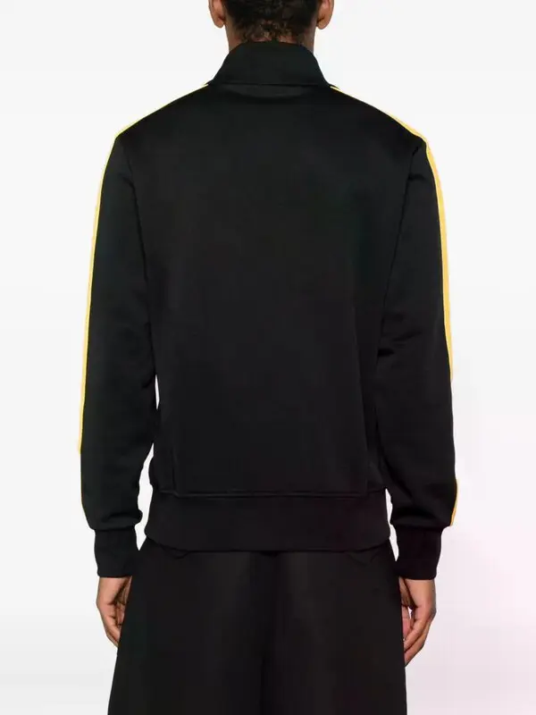 Palm Angels Stripe-detail Zip-up Sweatshirt - Black
