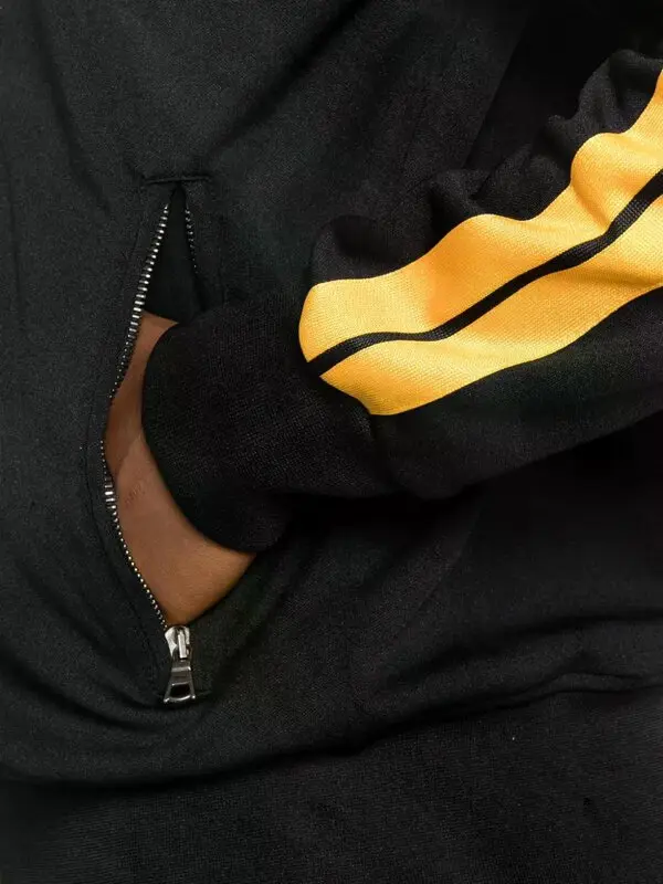 Palm Angels Stripe-detail Zip-up Sweatshirt - Black