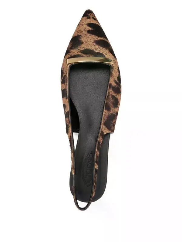 TOD'S Leopard Print Slingback Pumps