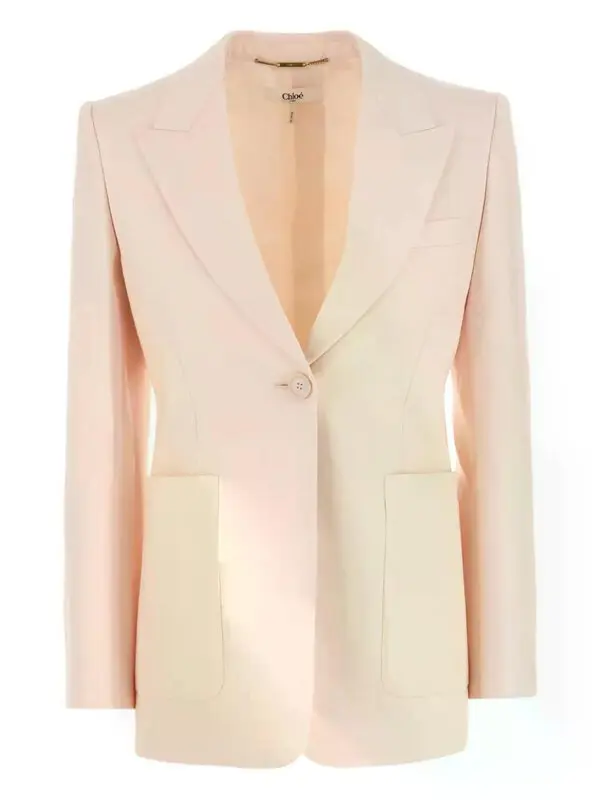 Chloé Patch-pocket Wool Blazer - Pink