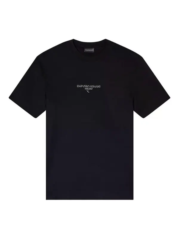 Emporio Armani Logo-embroidered T-shirt - Black