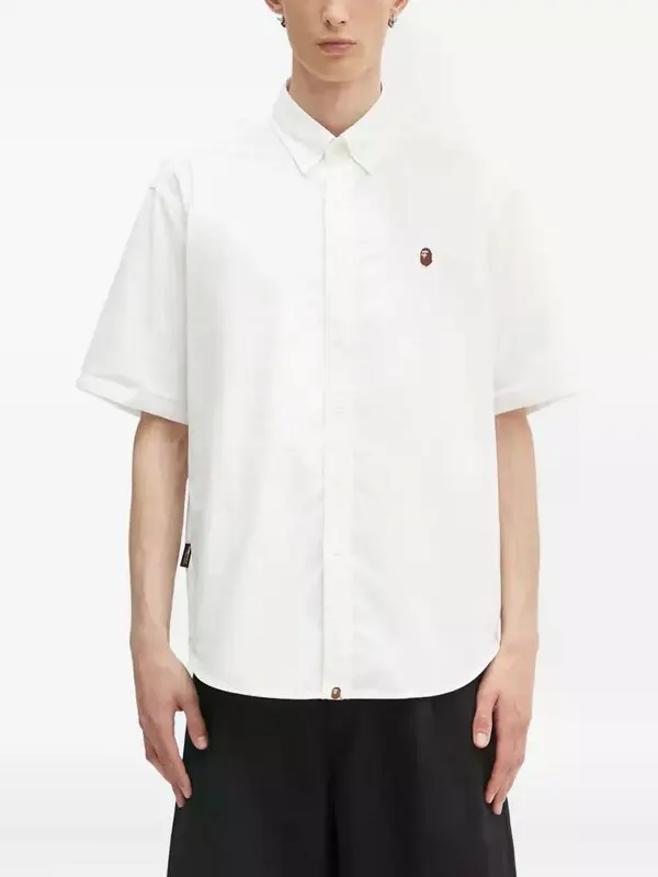 A BATHING APE One Point Embroidered Short-sleeve Shirt - White