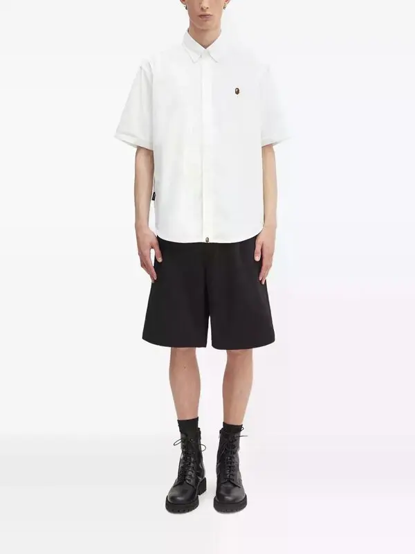 A BATHING APE One Point Embroidered Short-sleeve Shirt - White