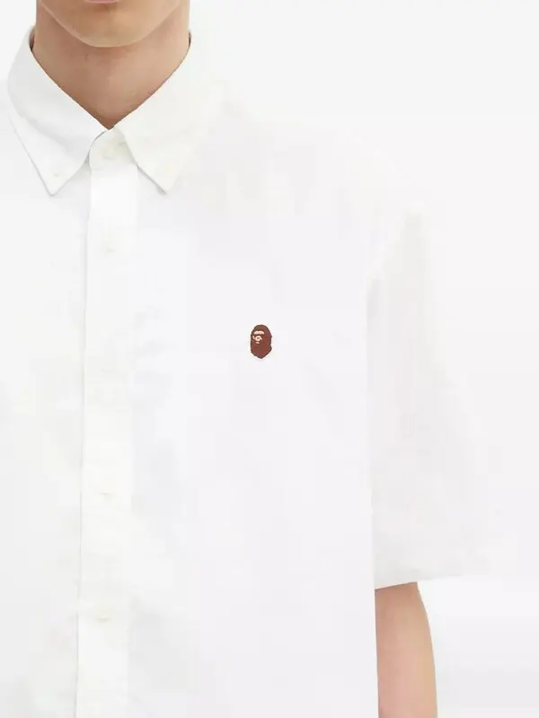 A BATHING APE One Point Embroidered Short-sleeve Shirt - White