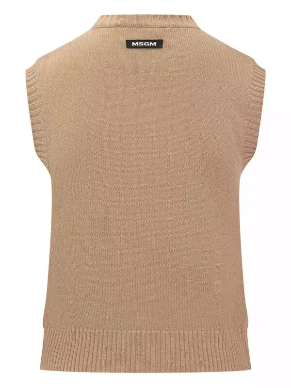 MSGM Diamond-pattern Sleeveless Top - Neutrals