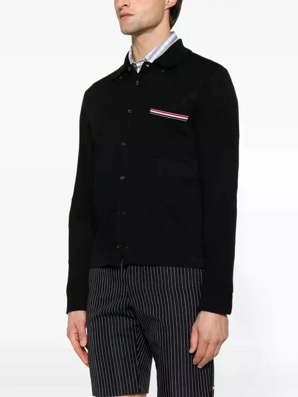 Thom Browne Rwb-stripe Virgin Wool Cardigan