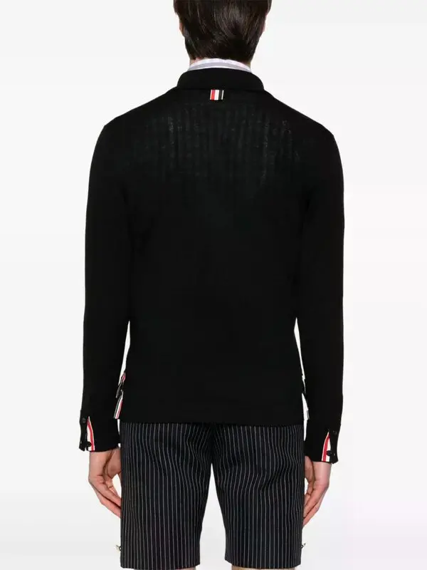 Thom Browne Rwb-stripe Virgin Wool Cardigan