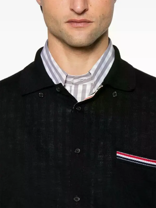 Thom Browne Rwb-stripe Virgin Wool Cardigan
