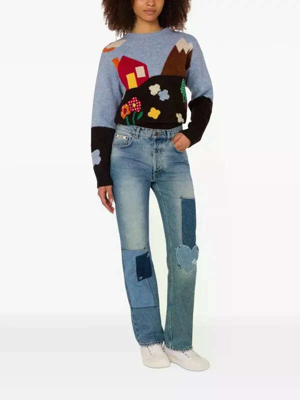 Moschino Patchwork Straight-leg Jeans - Blue