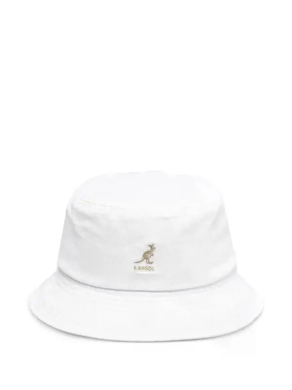 KANGOL Kangaroo Logo Bucket Hat - White