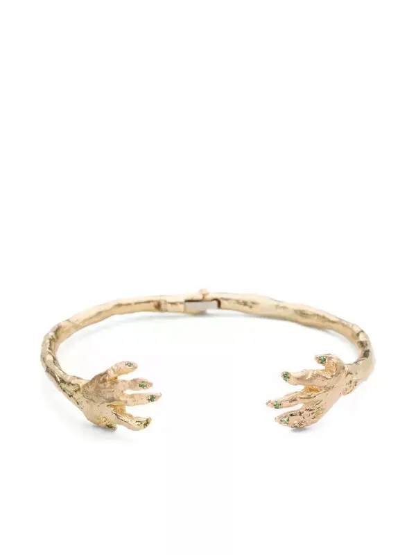 ALICE WAESE 14kt Yellow Emerald Hands Bracelet - Gold