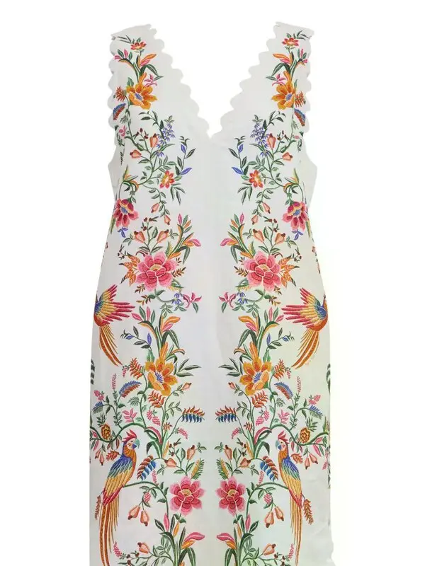 Farm Rio Delicate Forest Bird-Print Maxi Dress In White - 17% Off |  Editorialist