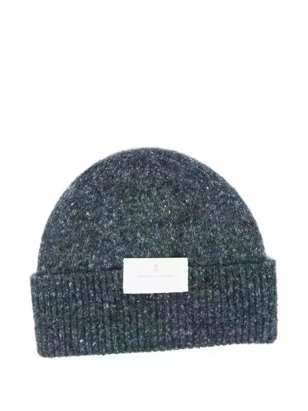 Brunello Cucinelli Speckled Wool Beanie - Blue