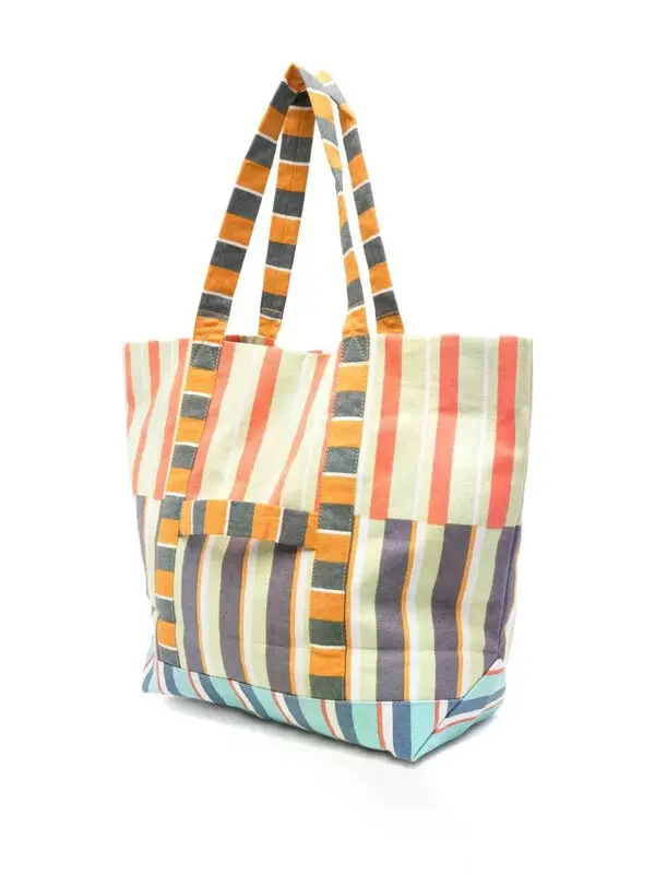 ÉPICE Striped Panel Tote Bag