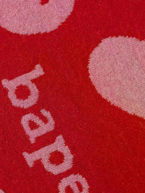 A BATHING APE Heart-pattern Fringed Scarf