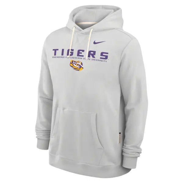 Nike Lsu Sideline Dri-fit College Pullover Hoodie - Grey