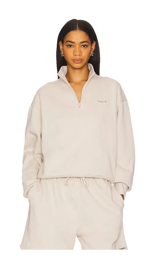 7 DAYS ACTIVE Organic Fitted Half Zip Sweatshirt