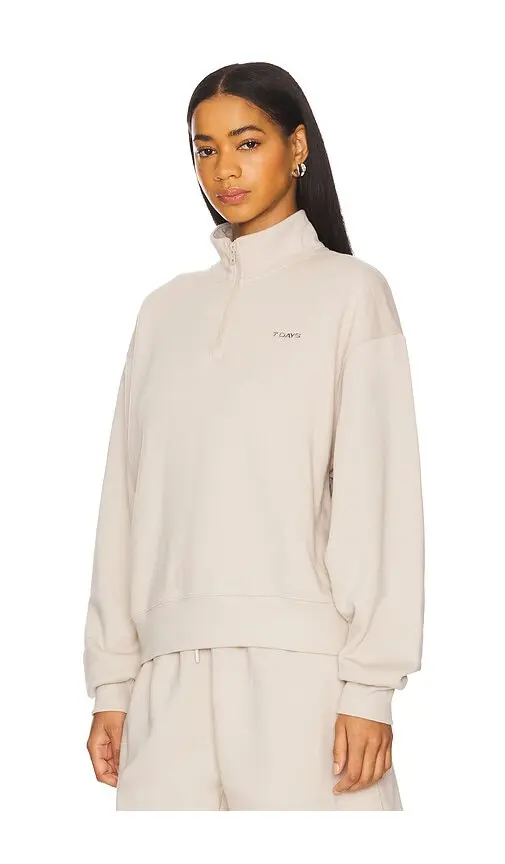 7 DAYS ACTIVE Organic Fitted Half Zip Sweatshirt