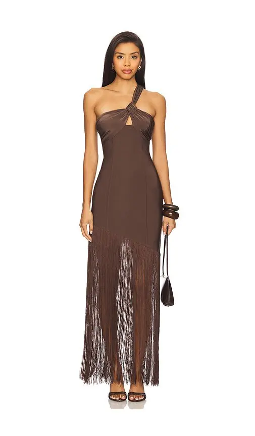 House Of Harlow 1960 X Perlita Maxi Dress - Chocolate Brown | Editorialist