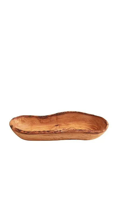 VERVE CULTURE Olivewood Boat Shaped Bowl - Brown