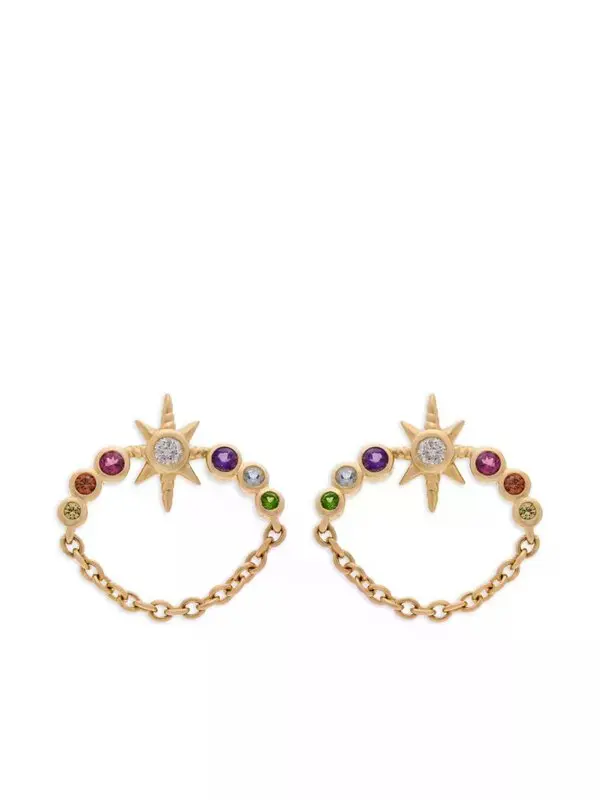 EDEN PRESLEY 14k Yellow Orbit Rainbow Diamond Stud Earrings - Gold