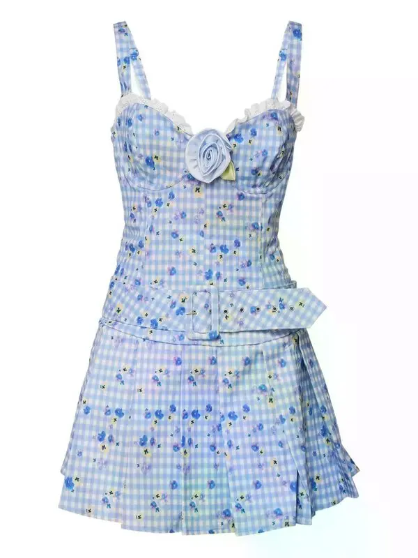 royal blue and white wedding dresses For Love & Lemons Adira Mini Dress - Blue