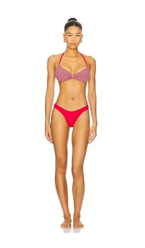 Hunza G Kacey Bikini Set - Red & Red Gingham