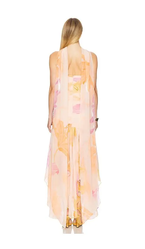 Retrofete Teryn Silk Dress in Orange - Size XL