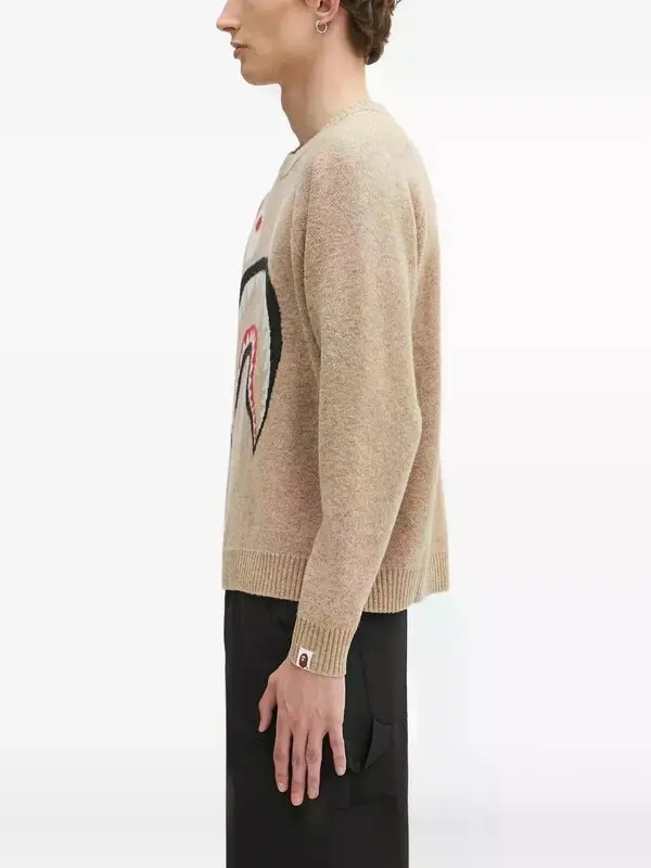 A BATHING APE Shark-head Intarsia Sweater