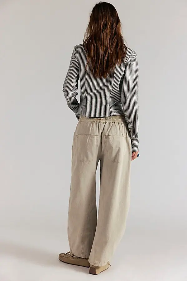 Free People Lex Barrel Pants - Pumice Stone