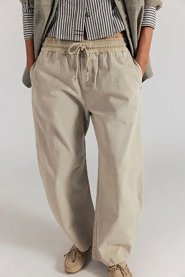 Free People Lex Barrel Pants - Pumice Stone