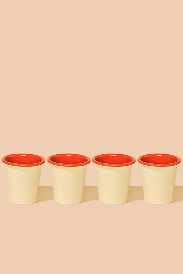 THE GET OUT Enamelware Tumbler Set - Cream