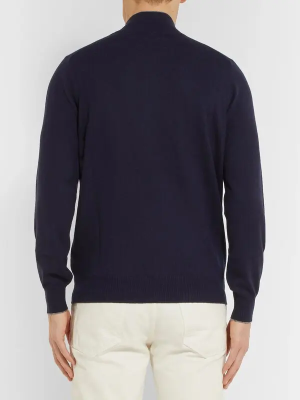Brunello Cucinelli Cashmere Half-zip Sweater - Blue