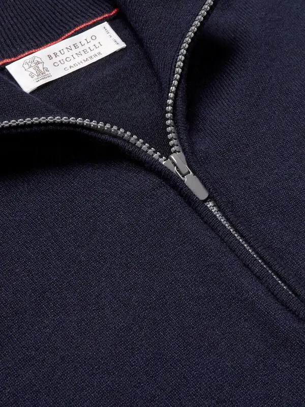 Brunello Cucinelli Cashmere Half-zip Sweater - Blue