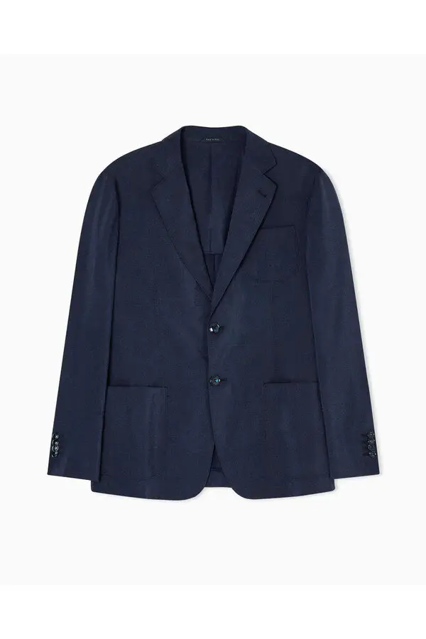 Giorgio Armani Upton Line Single-breasted Jacket - Navy