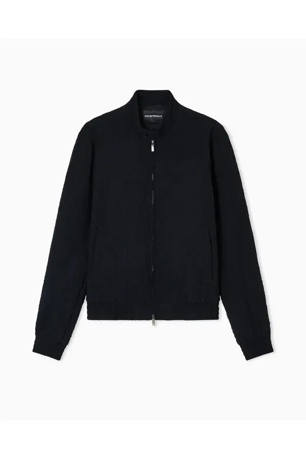 Emporio Armani Technical Seersucker Blouson - Black