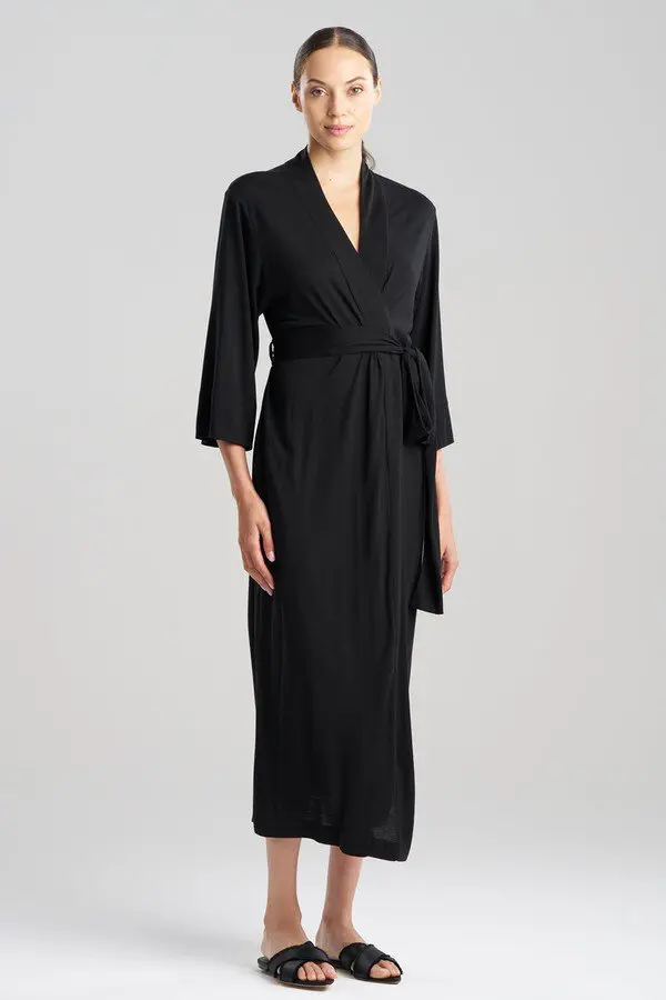 Natori Shangri-la Tencel Robe - Black